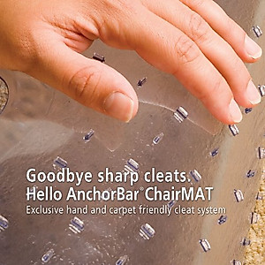 ES Robbins EverLife Chair Mat with Lip for Medium Pile Carpet, 45"x53", Crystal Edge (122183)