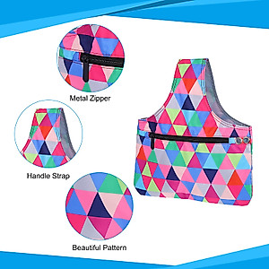 PATIKIL Crochet Bag, Small Mini Yarn Storage Organizer Knitting Accessories and Supplies Shoulder Skein Ball Case Holder for Crocheting, Triangle Patterned