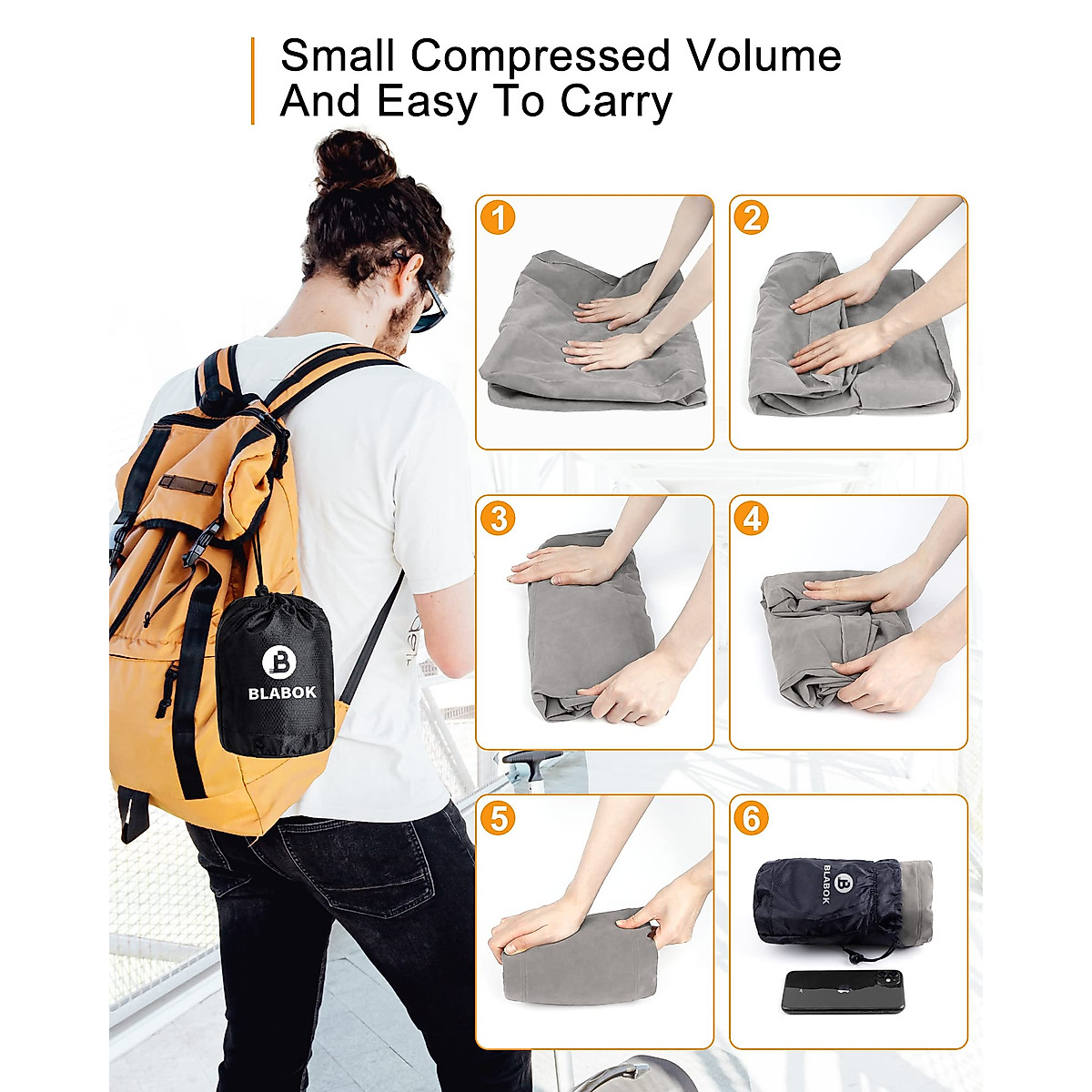 BLABOK Inflatable Foot Rest for Air Travel, Airplane Footrest Adjustable Height Travel Foot Pillow for Kids & Adults on Plane,Car,Train,Office (Grey)