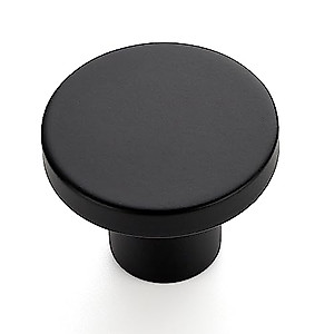 Ravinte 5 Pack Cabinet Knobs Black Kitchen Cabinet Knobs Round Dresser Drawer Knobs Matte Black Drawer Pulls Closet Door Knobs 1-1/5 Inch, OCNYN8HS5