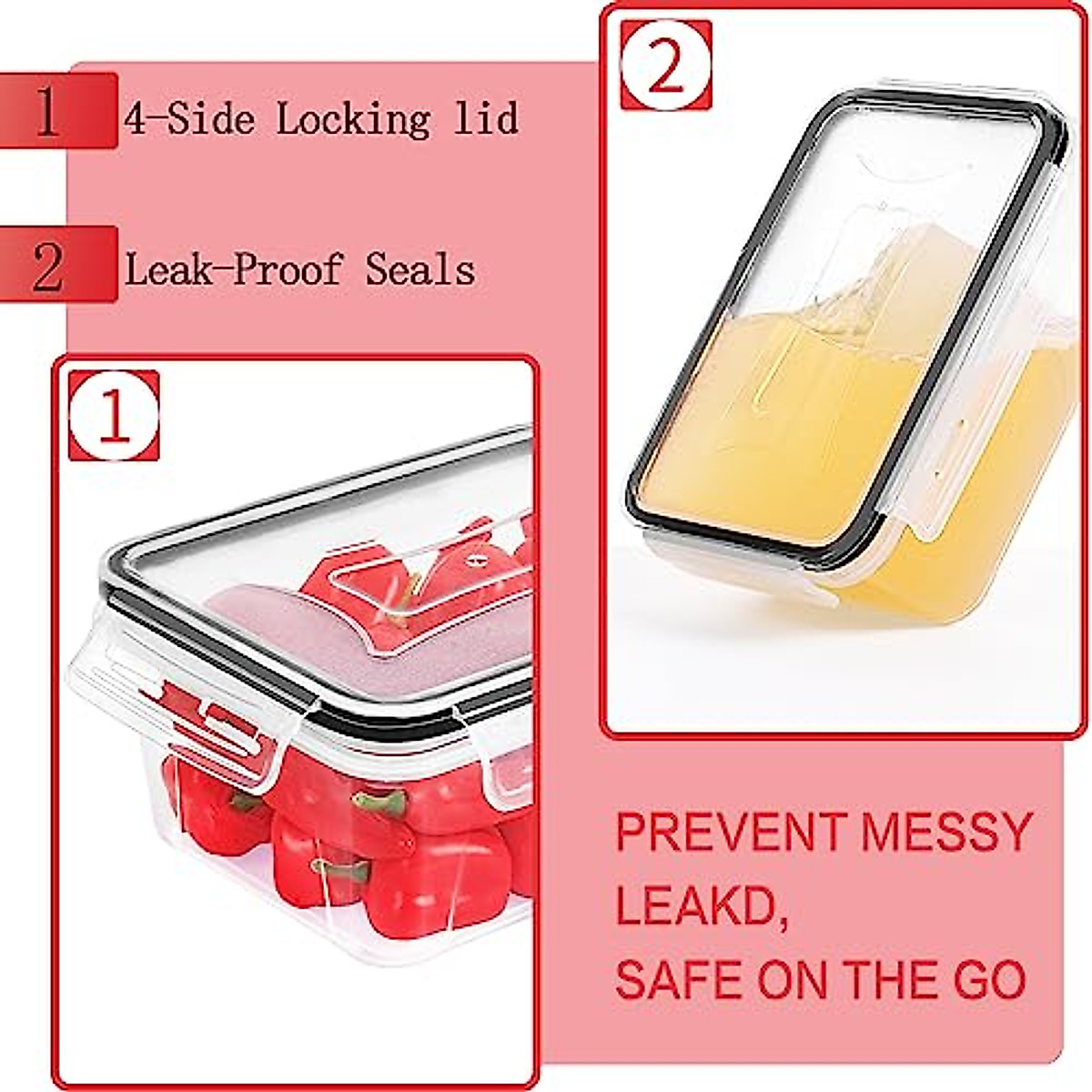 Skroam 36 Pack Food Storage Containers with lids (18 Airtight Kitchen Storage Containers & 18 Lids), Plastic BPA-Free Meal Prep Container for Pantry Organizers and Storage with Free Labels & Marker