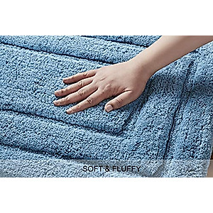 The Luxury Towel Company Cotton Bathroom Rugs Set, 2 pc (20"x30" and 17"x24") - Soft Plush 2800 GSM, Super Thick and Absorbent - Matches Our 804 GSM and 703 GSM Bathroom Towels Set (Mauve)