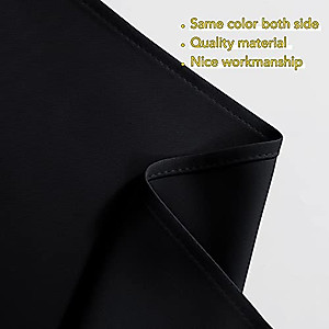 NICETOWN Blackout Window Treatment Pole Pocket Kitchen Tier Curtains- Tailored Scalloped Valance/Swags for Living Room (2 Panels, 36" W X 63" L Each Panel, Black)