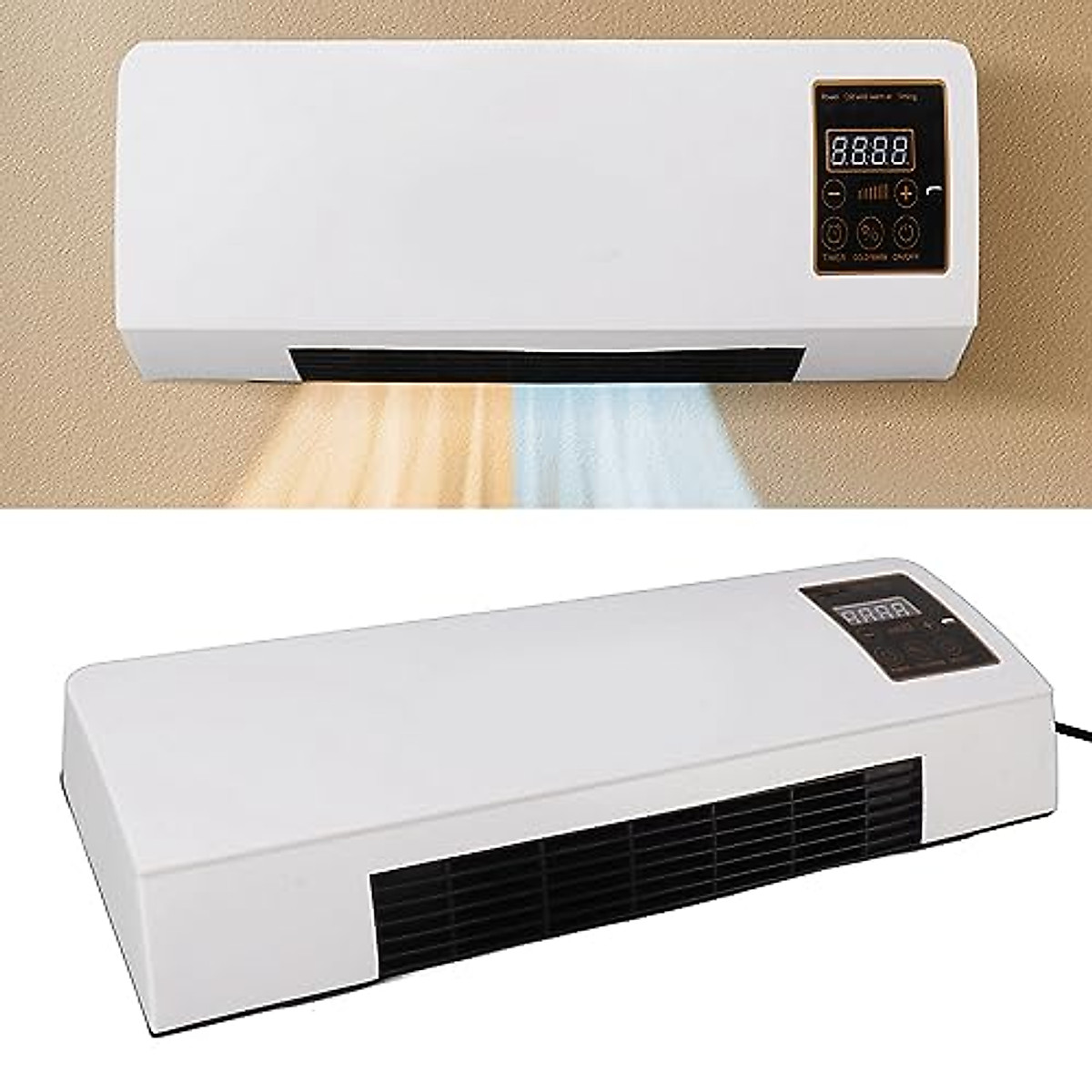 Sorandy Wall Air Conditioner, Mini Electric Heating Machine, Electric Air Conditioner with Remote Control Dual Use Cooling and Heating for Bedroom Bathroom Living Room, US Plug 110V