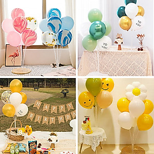 RUBFAC Balloon Stands for Table 20 Sets Clear Table Balloon Stand Holder with Base Reusable Centerpiece for Birthday Wedding Baby Shower Graduation Party Decorations
