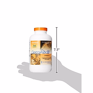 VetriScience Glycoflex 3 Clinically Proven Hip and Joint Supplement for Dogs - Maximum Strength Dog Supplement with Glucosamine, MSM, Green Lipped Mussel & DMG - 2 Pack (120 Chewable Tablets Each)​