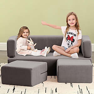 MastonHome Kids Couch - Modular Kids Sofa for Toddler and Baby Playroom/Bedroom Furniture Removable Cover