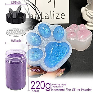 Viza Iridescent Ultra Fine Glitter Powder, 7.8oz/ 220g Emerald Green Crafts Glitter, PET Flakes Nail Sequins for Resin, Art Nail, Slime, Epoxy Tumblers, Body, Face, DIY Decoration Festival, Painting