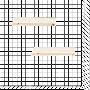 AHANDMAKER Pet Perch Platform Stand Wood, 2 Pcs Square Shelf Stand Board for Small Animals Parrot Gerbil Rat Mouse Chinchilla Hamster Cage Accessories Exercise Toys