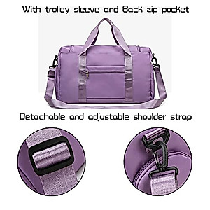 Gym Bag for Women and Men, Small Travel Duffel Bag for Sports, Gyms and Weekend Getaway, Waterproof Duffle bag with Shoe and Wet Clothes Compartments, Lightweight Carry on Gym Bags