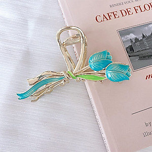 Candy Colors Flower Hair Clip Oil Drip Alloy Hair Claw Large Spring Hair Accessories for Women Girls