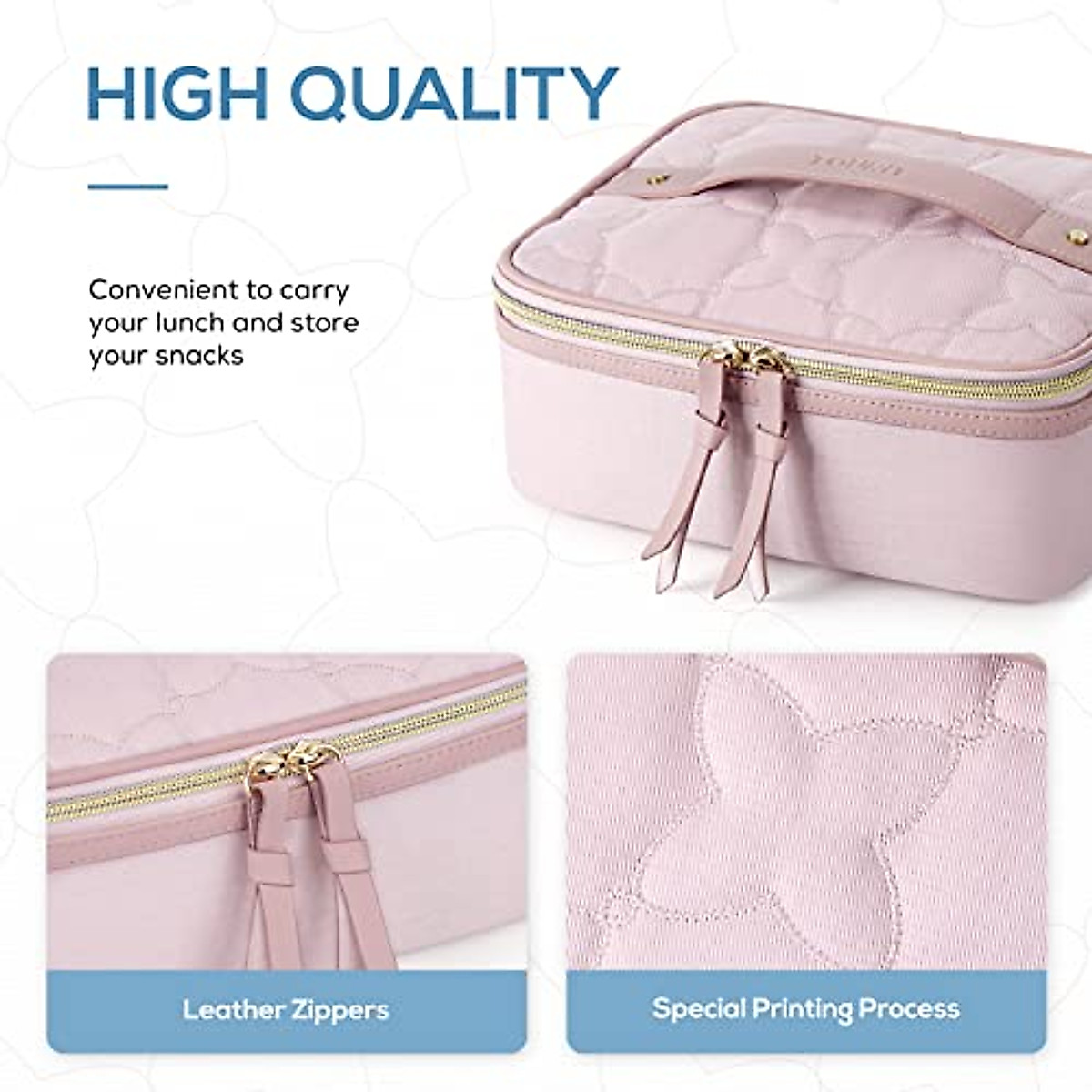 TOURIT Lunch Bag for Men Women Insulated Lunch Box Portable Food Containers Bag Small Lunch Bag Women for Office, Work, Picnic, Pink