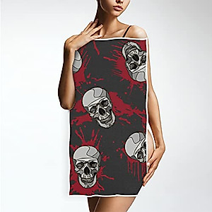 HUSSRITY Skulls and Blood Towels Super Soft Hand Towel Highly Absorbent Washcloths Quick Dry Bath Towel 30x15 Inch Durable Lightweight