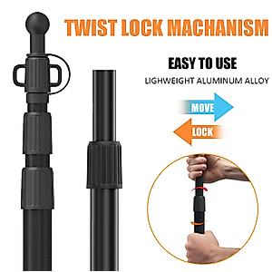 WILDROAD Tarp Poles Tent Poles Canopy Poles 7.7 ft, Telescoping Aluminum Poles with Non-Slip Aluminum Cone Bottom, Portable and Lightweight Camping Gear for Camping and Awnings, Set of 2