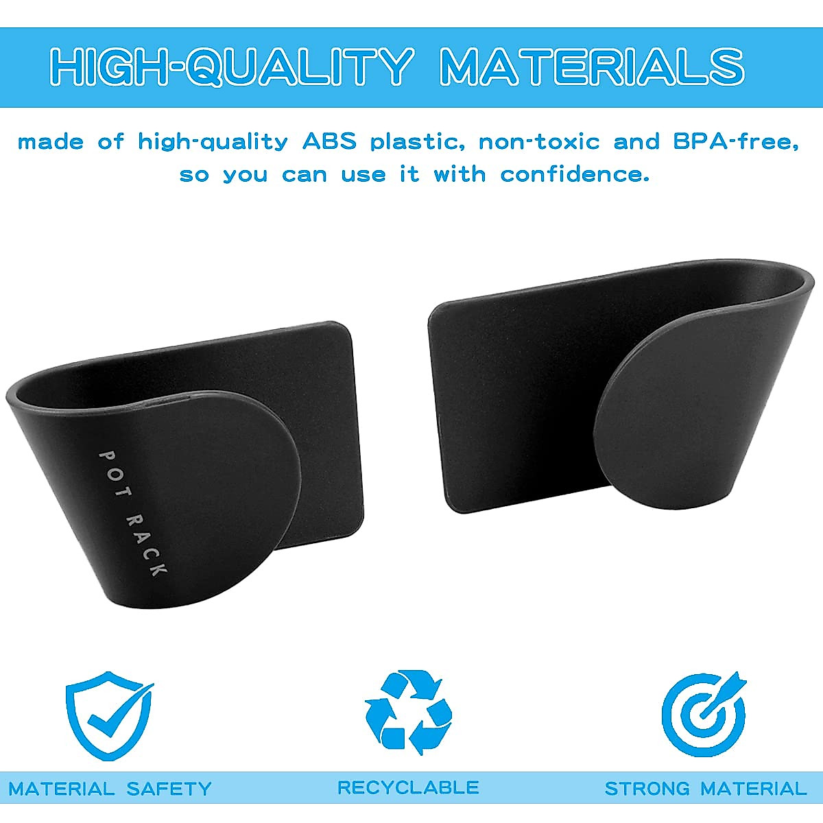 DOERDO 6 Pairs of Wall Mount Pot Lid Organizer, Cabinet Door Organizer Pot Hangers for Kitchen Wall Mount, Adjustable Lid Holder for Kitchen Wall(Black)