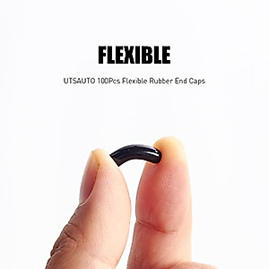 UTSAUTO 100Pcs Flexible Rubber End Caps 10 Most Popular Size Round Screw Thread Protectors Black Vinyl Blot Protector Safety Caps Kit for Tube Screw Bolt (2mm,3mm,5mm,6mm,6.5mm,7mm,8mm,9mm,10mm,12mm)