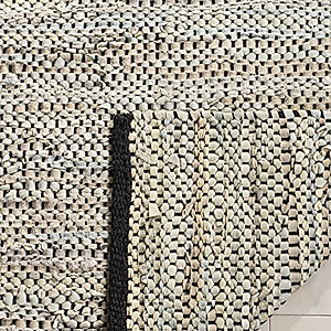 SAFAVIEH Vintage Leather Collection Accent Rug - 3' x 5', Beige, Handmade Leather, Ideal for High Traffic Areas in Entryway, Living Room, Bedroom (VTL104B)