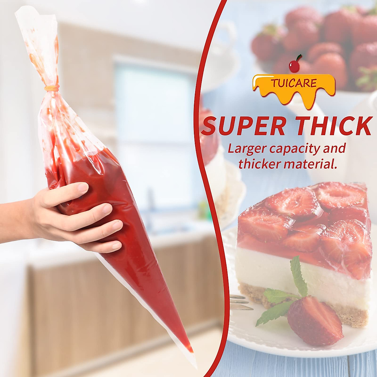 Piping Bags 21 inch Large Pastry Bags Decorating Tools 100 PCS Piping Bags for Cream Icing Frosting Cookie Cake Decorating (21 inch)