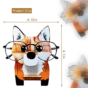 LAXIA Creative Glasses Holder Stand，Cute Animal Glasses Holder,Sunglasses Spectacle Display Rack for Home, Office, Desk, Nightstand(2 PCS) (Fox)