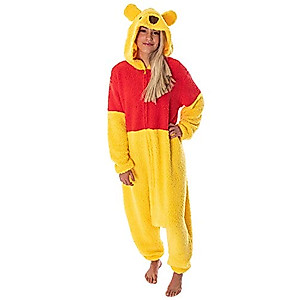Disney Winnie The Pooh Kigurumi Adult Costume Union Suit Sherpa Pajama Outfit (Large)