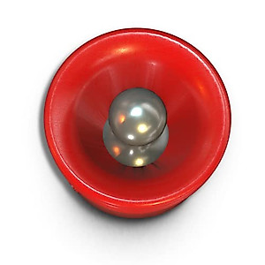 StudPoP Original Magnetic Stud Finder. Silver and Red. Finds metal fasteners holding the wall to the studs. 1" diam moving magnet gives an audible click and a visual movement when fastener is found.