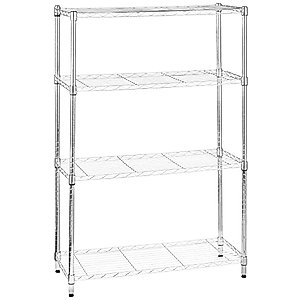 Amazon Basics 4-Shelf Adjustable, Heavy Duty Wide Storage Shelving Unit (350 lbs loading capacity per shelf), Steel Organizer Wire Rack, 36" L x 14" W x 54" H, Chrome Silver