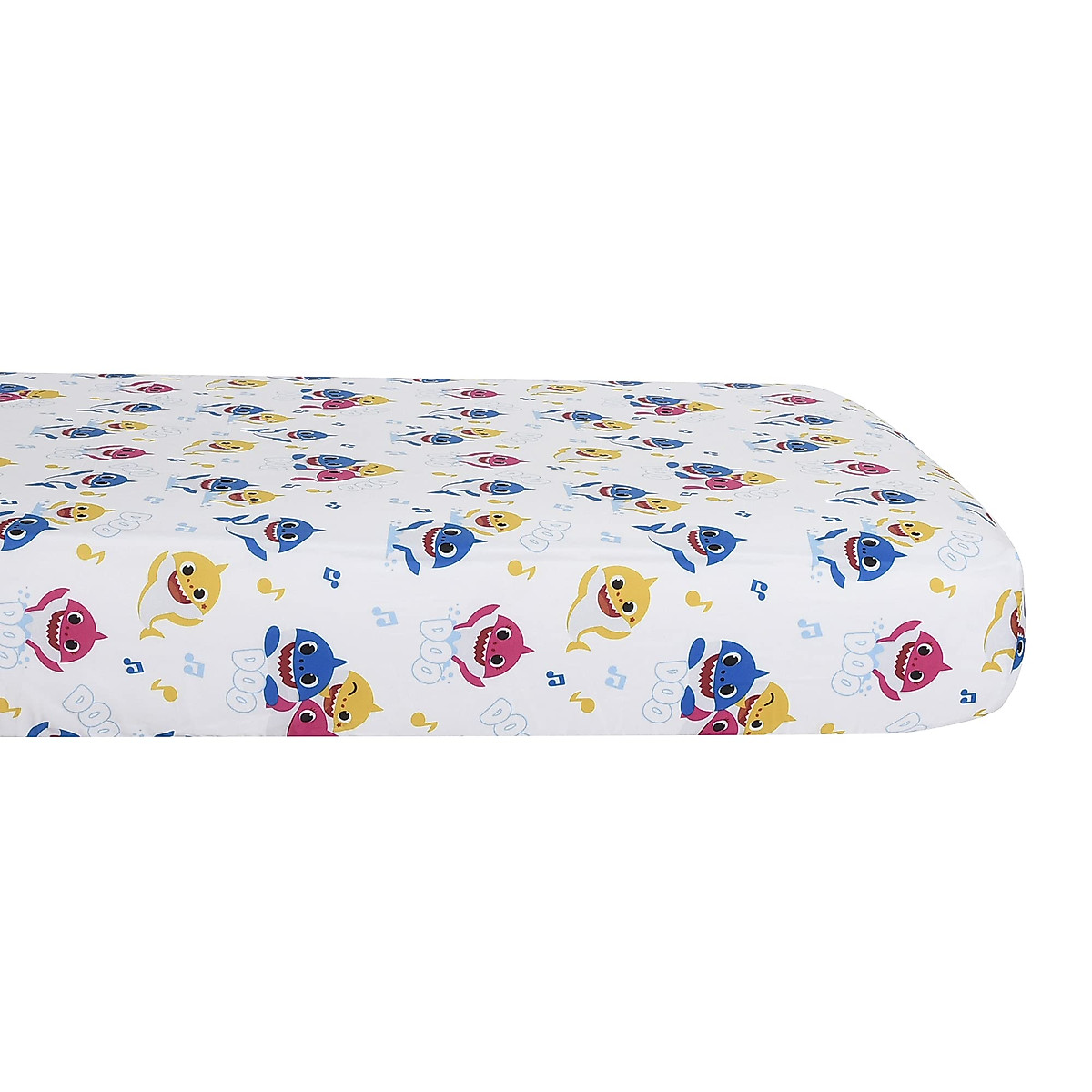 Expressions 3 Piece Toddler Bedding Set Baby Shark Standard Crib Bedding Set, Includes Soft Microfiber Reversible Comforter, Fitted Sheet, Pillowcase for Kids (Official Baby Shark Product)