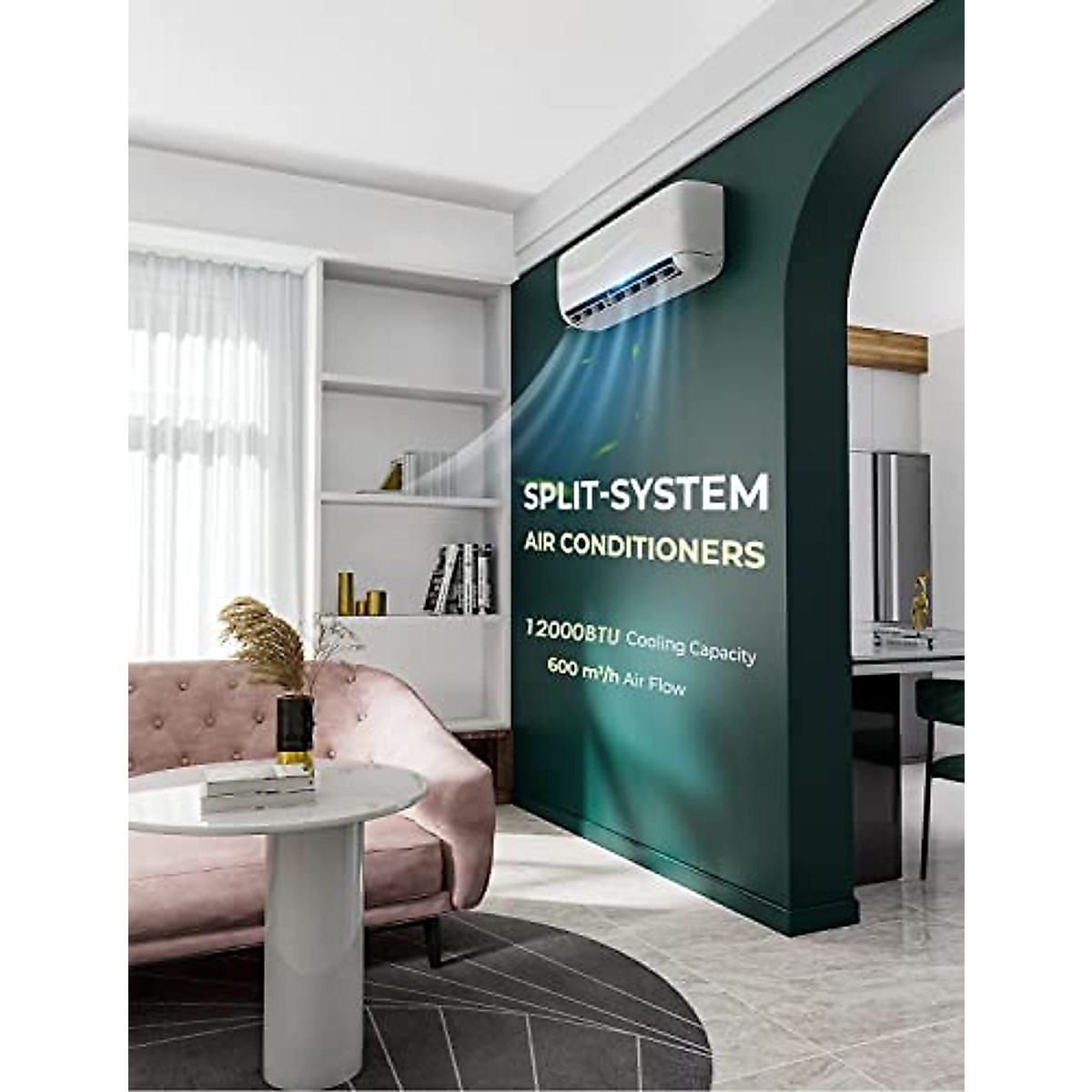 SIMOE 12000BTU Mini Split Air Conditioner and Heater, 115V 20 SEER2 Ductless AC Unit with 1 Ton Heat Pump & Ductless Inverter System, Energy Efficient Unit Rooms up to 750 Sq.Ft