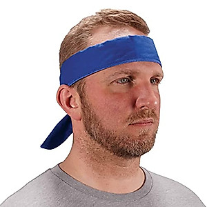 Ergodyne - 12399 Chill-Its 6702 Cooling Bandana, Evaporative Polymer Embedded Material for Cooling Relief Solid Blue