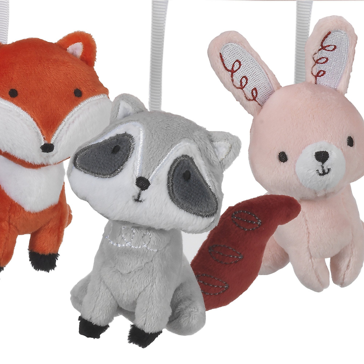 Lambs & Ivy Little Woodland Forest Animals Musical Mobile, Pink/White