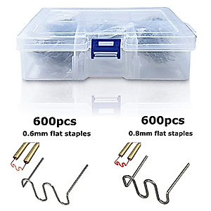 Allturn 1200 Pieces Hot Staples Welding Rods Bumper Repair Welding Wire for Repair Machine Car Bumpers Dashboards Lamp Holders Plastics Rings Daily Plastics Supplies 0.8 0.6 mm (Wave Shape)