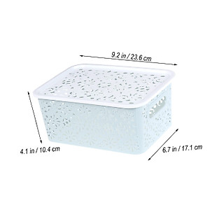 PRETYZOOM 2pcs Box Organization Baskets Storage Boxes with Lids Storage Bin with Lids Catch All Basket Closet Drawers Cosmetic Tray Pantry Storage Bins Panties Storage Basket