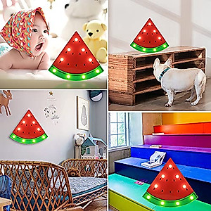 LED Marquee Signs Watermelon Night Lights, Battery Operated Watermelon Shaped Desk Table Lamp for Christmas Kids, Baby, Child, Girl Gift, Nursery Room, Wall Decor- Red Watermelon