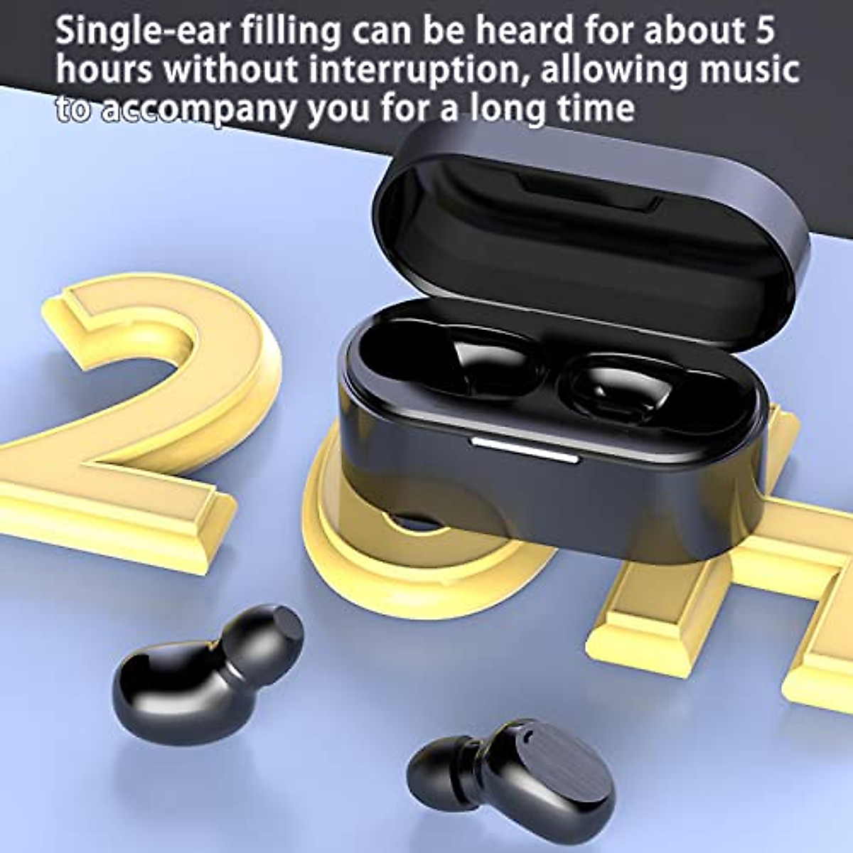 Wireless Bluetooth 5.0 Headset Touch Control- Bluetooth Headset Intelligent Noise Reduction Hd Call -Waterproof,Rich- and Full Bass,Long Standby Time,Compatible with iOS&Android for Sports Gym