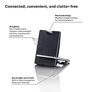 Sennheiser D 10 USB ML - US (506418) Single-Sided Wireless DECT Headset, with Direct Softphone Connection, Noise Cancelling Microphone, and is Skype for Business Certified (Black)