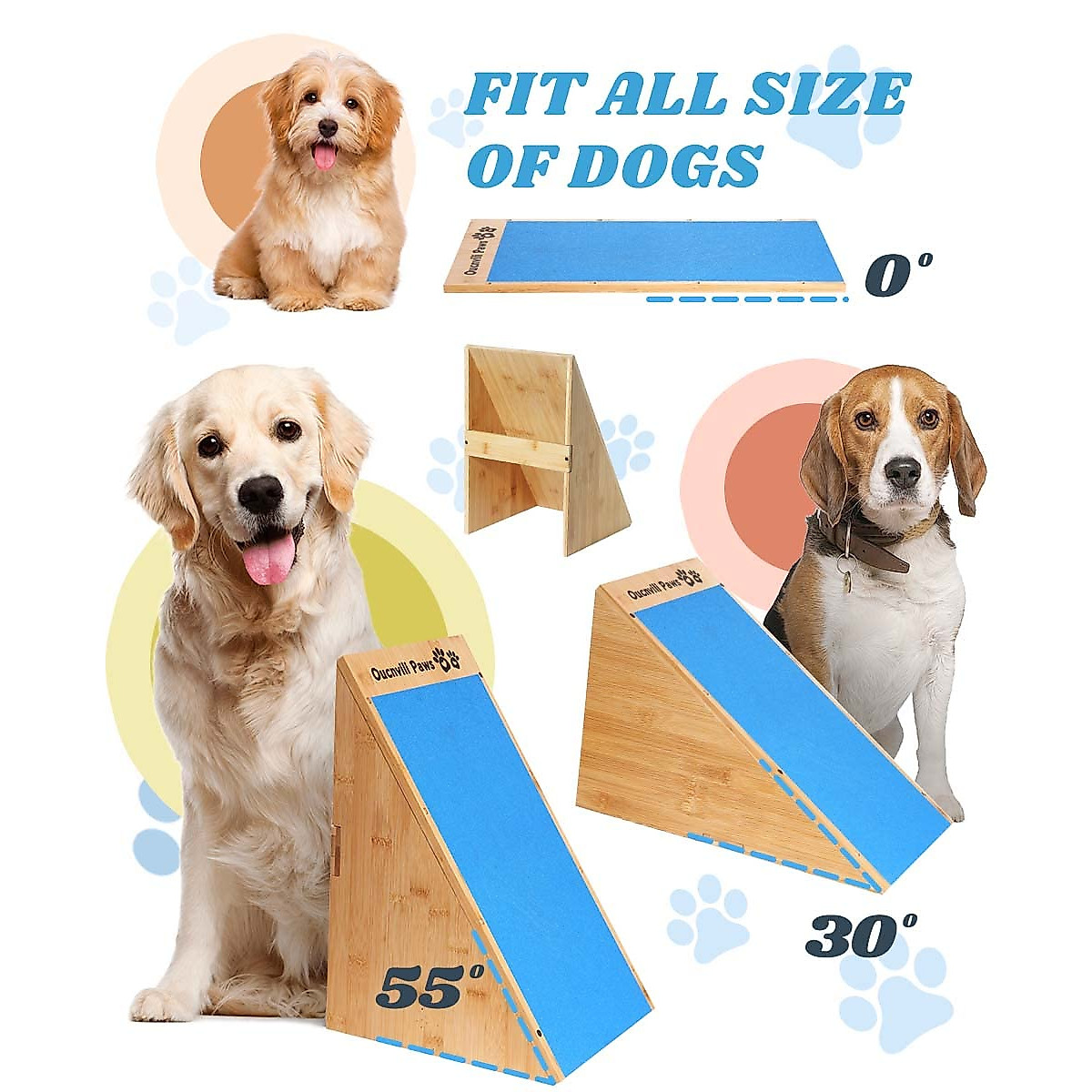 Scratch Square for Dogs, Extra Large Dog Scratch Pad for Nail, Hands Free Dog Nail File Toy, Stable Dog Scratch Pad with Bracket, Two Heights Optional