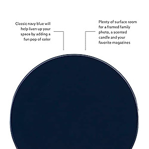 Powell Navy Blue Tarkin Round Turned Spindle Pedestal Side Accent Table