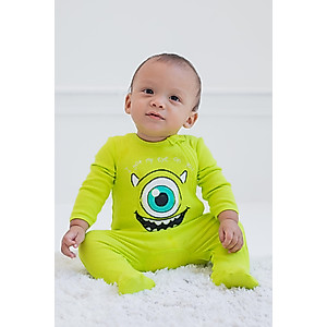 Disney Pixar Monsters Inc. Mike Sully Newborn Baby Boys 2 Pack Zip Up Snap Cosplay Sleep N' Plays 3-6 Months