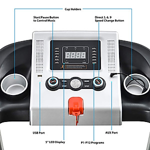 Health Fitness Folding Electric Folding Treadmill Treadmills with Safety Lock LCD Monitor Indoor Walking Jogging Running Exercise Machine for Home Gym