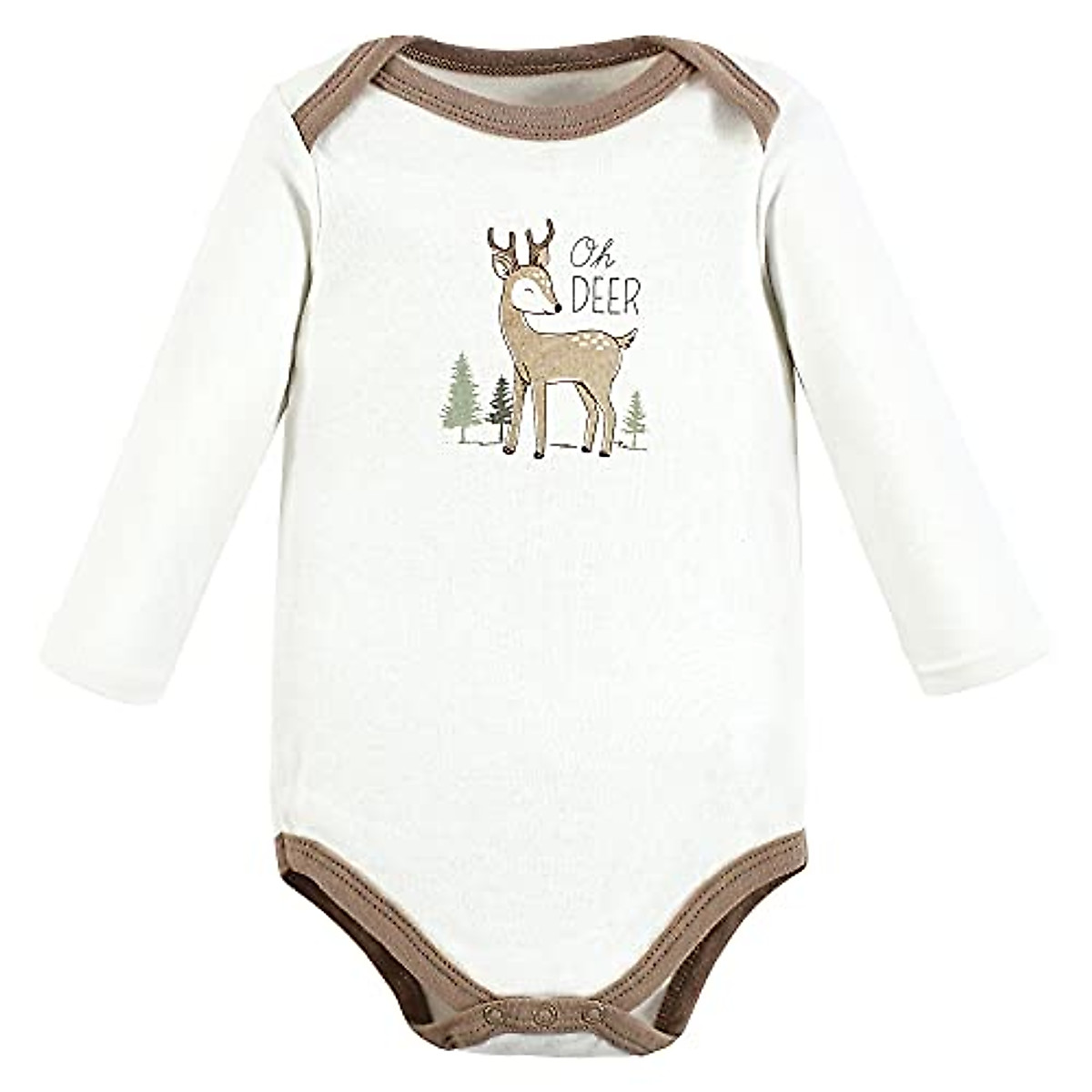 Hudson Baby Unisex Baby Cotton Long-Sleeve Bodysuits Forest Deer 5-Pack, 12-18 Months