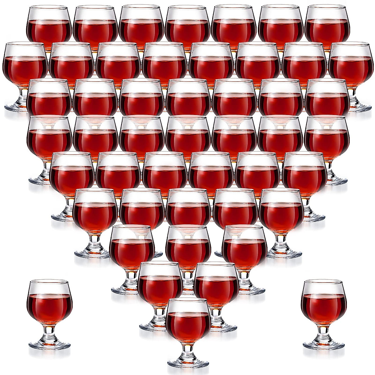 Cute Shot Glasses Mini Glass Snifters Cognac 1.7 oz Glasses Brandy Snifter Mini Wine Glasses Glass Dinnerware Set for Whiskey Juice Vodka Sherry Champagne Brandy Wine Party Supplies (48 Pieces)