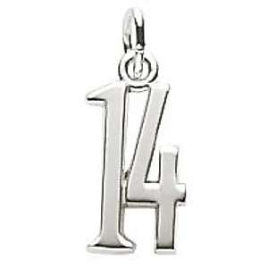 Rembrandt Charms Number 14 Charm, Sterling Silver