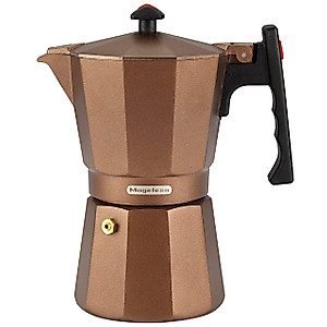 MAGEFESA ® Colombia Brown Stovetop Espresso Coffee Maker, 6 cups / 10 oz, make your own home italian coffee with this moka pot cuban coffee, made in extra thick aluminum, safe and easy to use, café