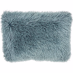 Mina Victory Shag Yarn Shimmer Shag Celadon 14" x 20" Throw Pillow