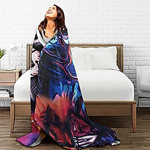 Flannel Fleece Throw Blanket Couch Blanket 60"x50",Soft Lightweight Durable Funny Home Decoration Warm Plush Lamb Wool Blanket Kid Custom cudi Blanket for Sofa