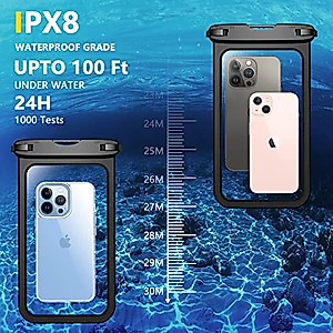 [9"] Wilbur Large Waterproof Phone Pouch,IPX8 Underwater Cell Phone Case Universal Dry Bag for iPhone 13 Pro max/12 Pro/11/SE/XR/X/8,Galaxy S22+/S21,Note 20/10,Pixel,OnePlus;for[Floating/Swimming]