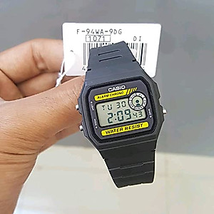 Casio F-94Wa-9Dg Men's Digital Multi-Function Black Rubber Watch