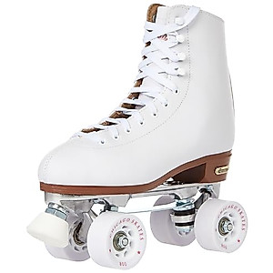 CHICAGO Skates Deluxe Leather Lined Rink Skate Ladies and Girls, White, 8