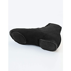 Daydance Adult Jazz Boots Lace Up Split Sole Jazz Shoes Ankle Length Black Size 9M