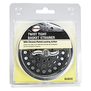 DANCO Twist Tight Kitchen Sink Basket Strainer, 3-1/2 Inch, Chrome, 1-Pack (86800)